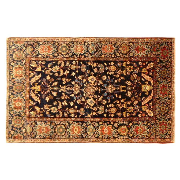 Antique Ferahan Sarouk Oriental Rug, in Small Size, with Intricate ...