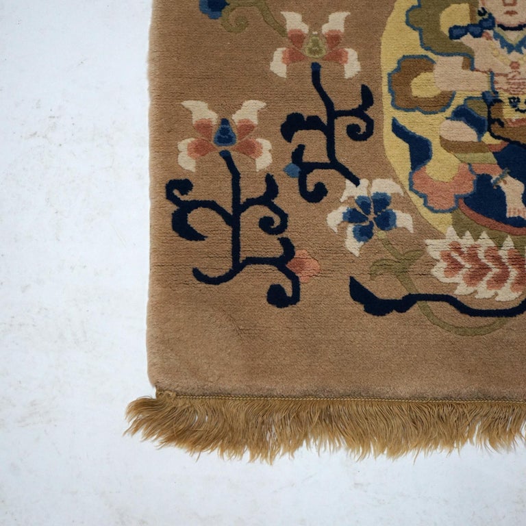Antique Figural Chinese Peking Oriental Rug with Shiva, Circa 1910 For ...