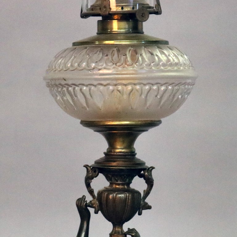 Antique Figural Gilt Bronze Gone with the Wind Lamp, Classical Woman ...