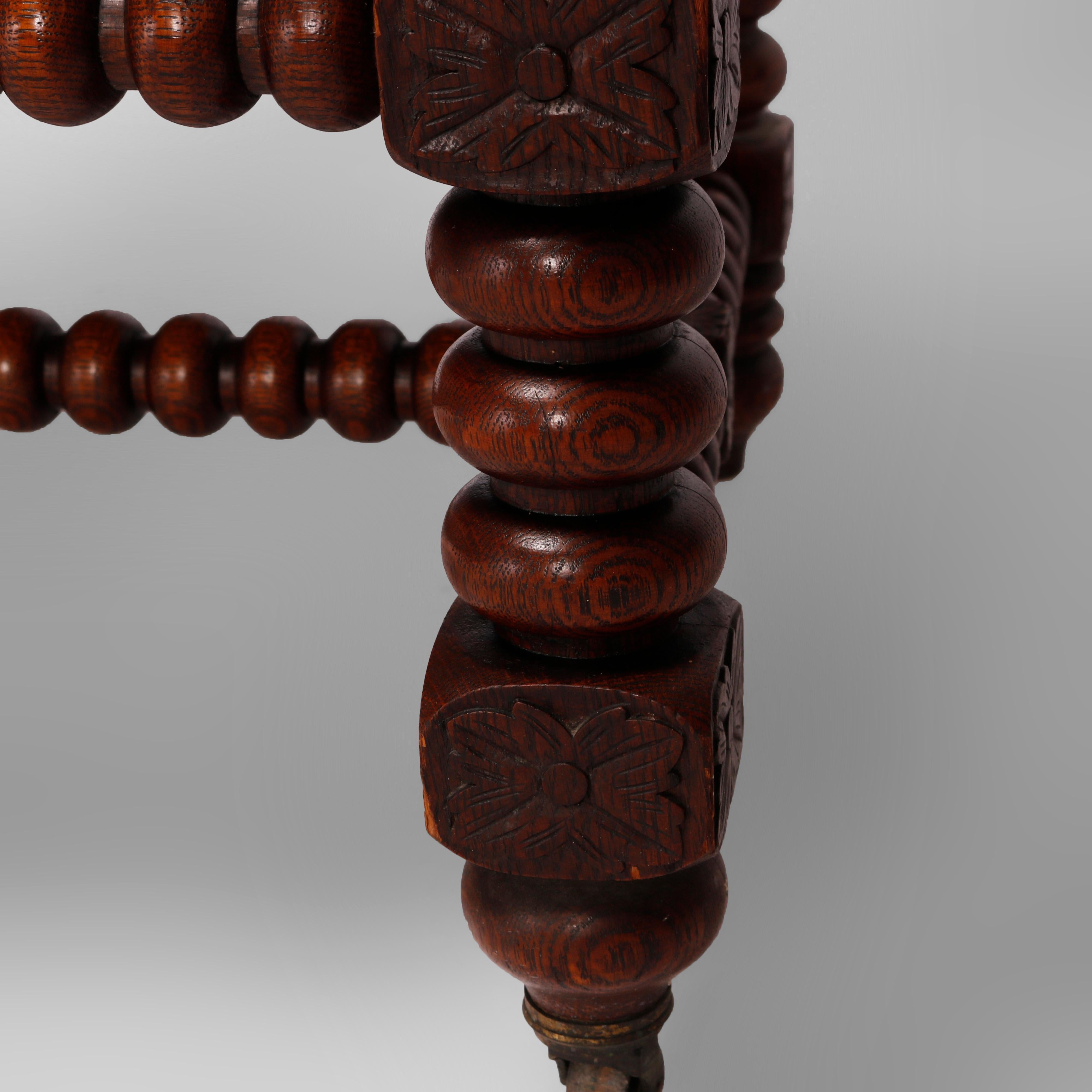 Antique Figural Wind God Carved Oak Throne Arm Chair circa 1910 at ...