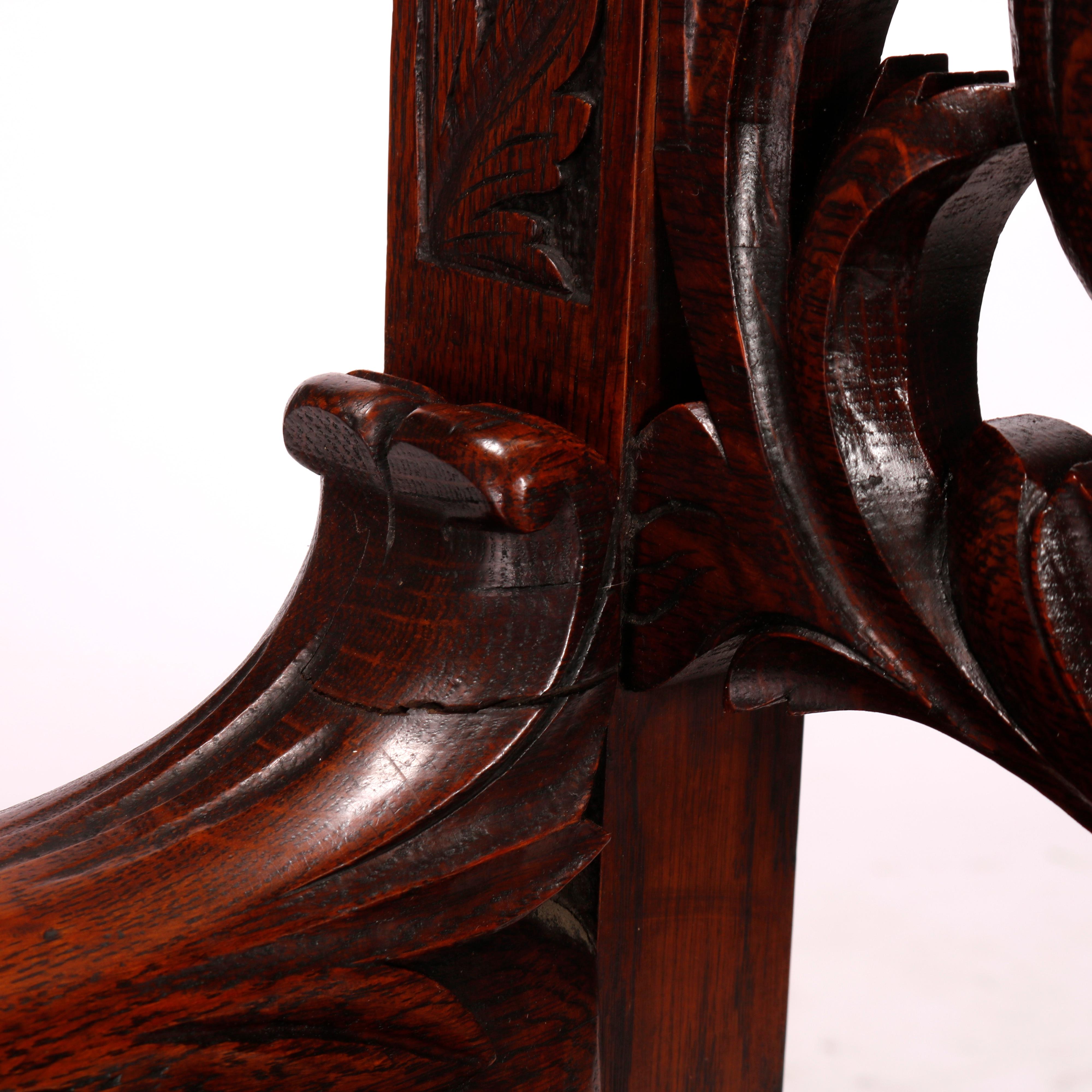 Antique Figural Wind God Carved Oak Throne Arm Chair circa 1910 at ...