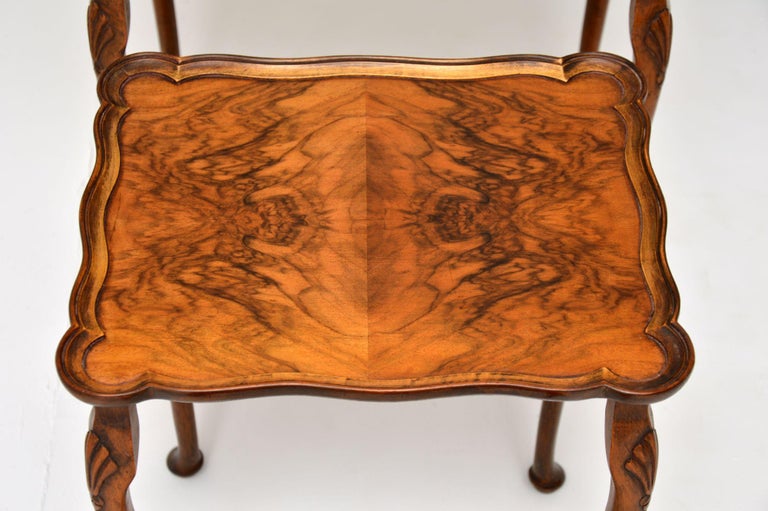 Antique Figured Walnut Pie Crust Nest of Tables at 1stDibs