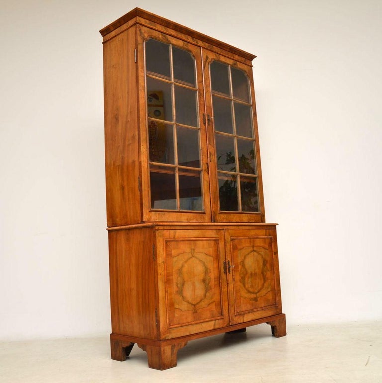 Antique Figured Walnut Two-Section Bookcase at 1stDibs | antique walnut ...