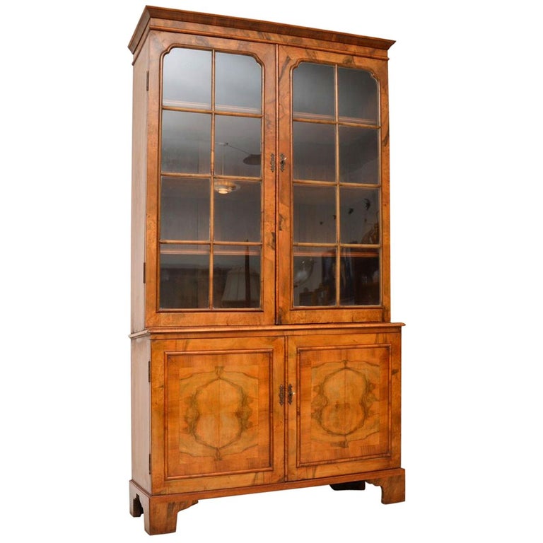 Antique Figured Walnut Two-Section Bookcase at 1stDibs | antique walnut ...