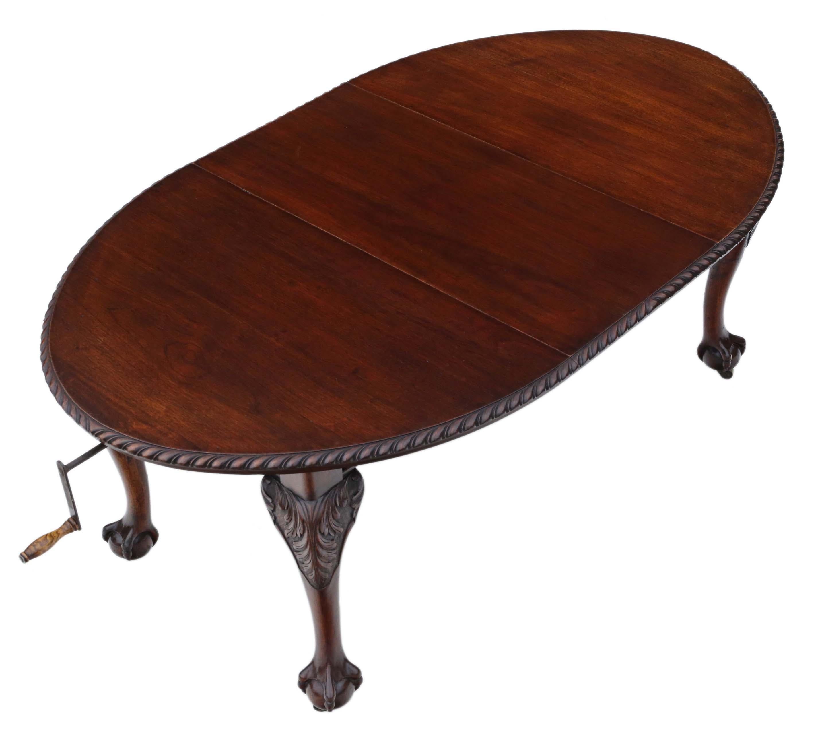 Antique Fine Quality ~6' Mahogany Wind Out Extending Dining Table C1900 ...