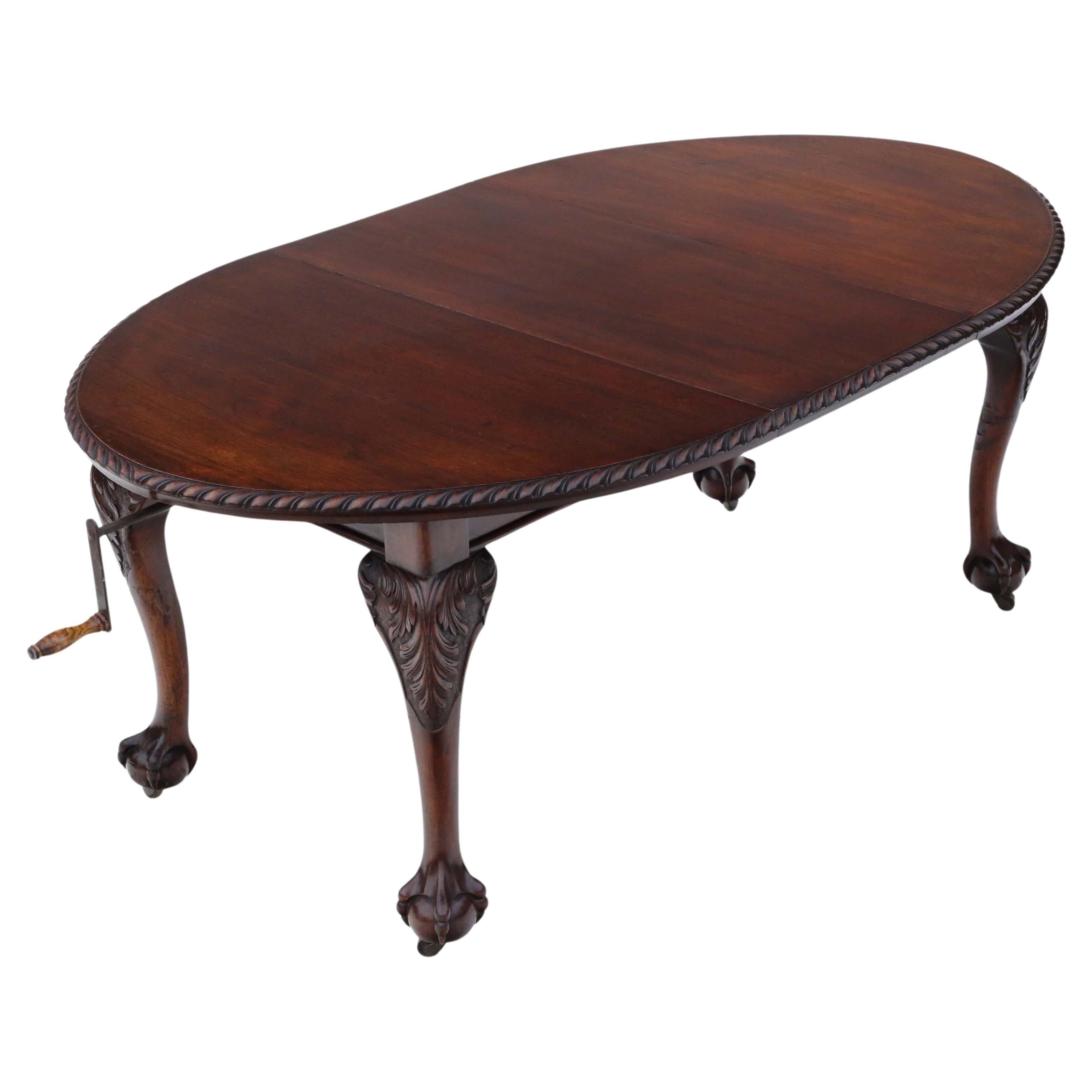 Antique very large fine quality ~10' mahogany extending dining table ...