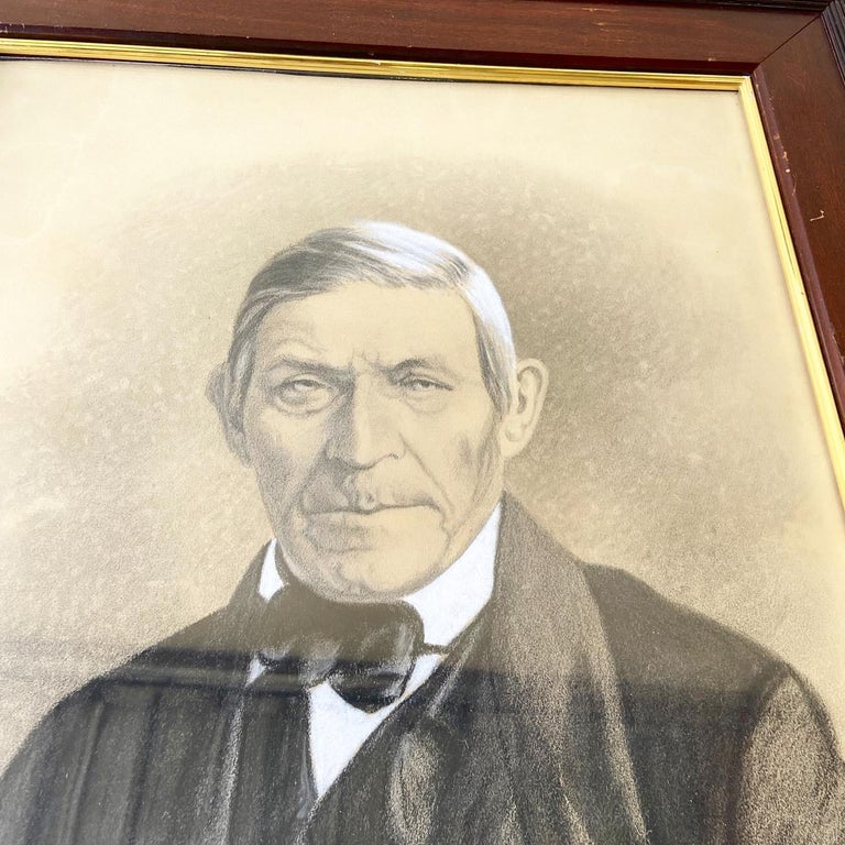 Antique Fine Quality Charcoal Colored Portrait of Gentleman For Sale at ...