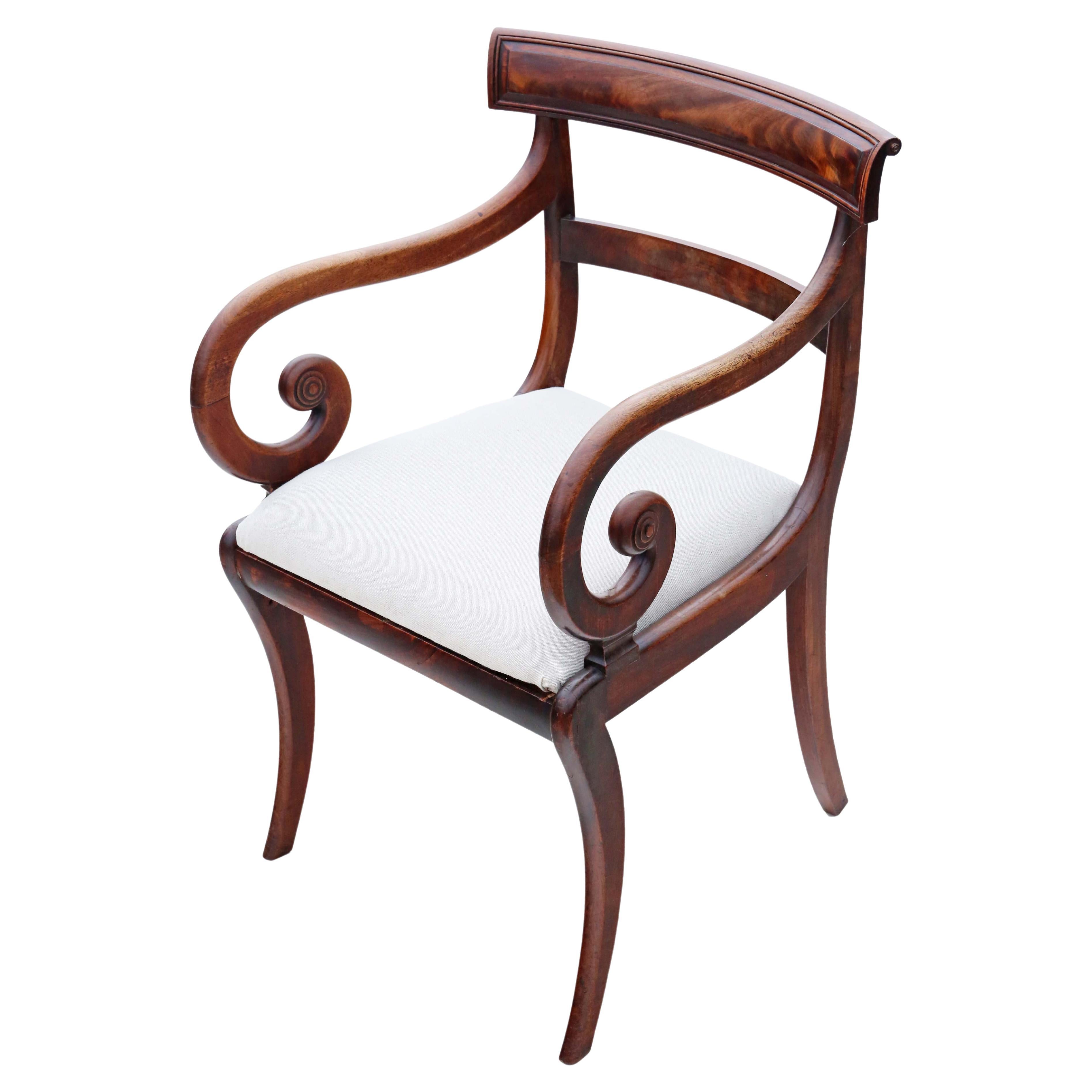 Antique Fine Quality Early 19th Century Regency Mahogany Elbow Desk ...