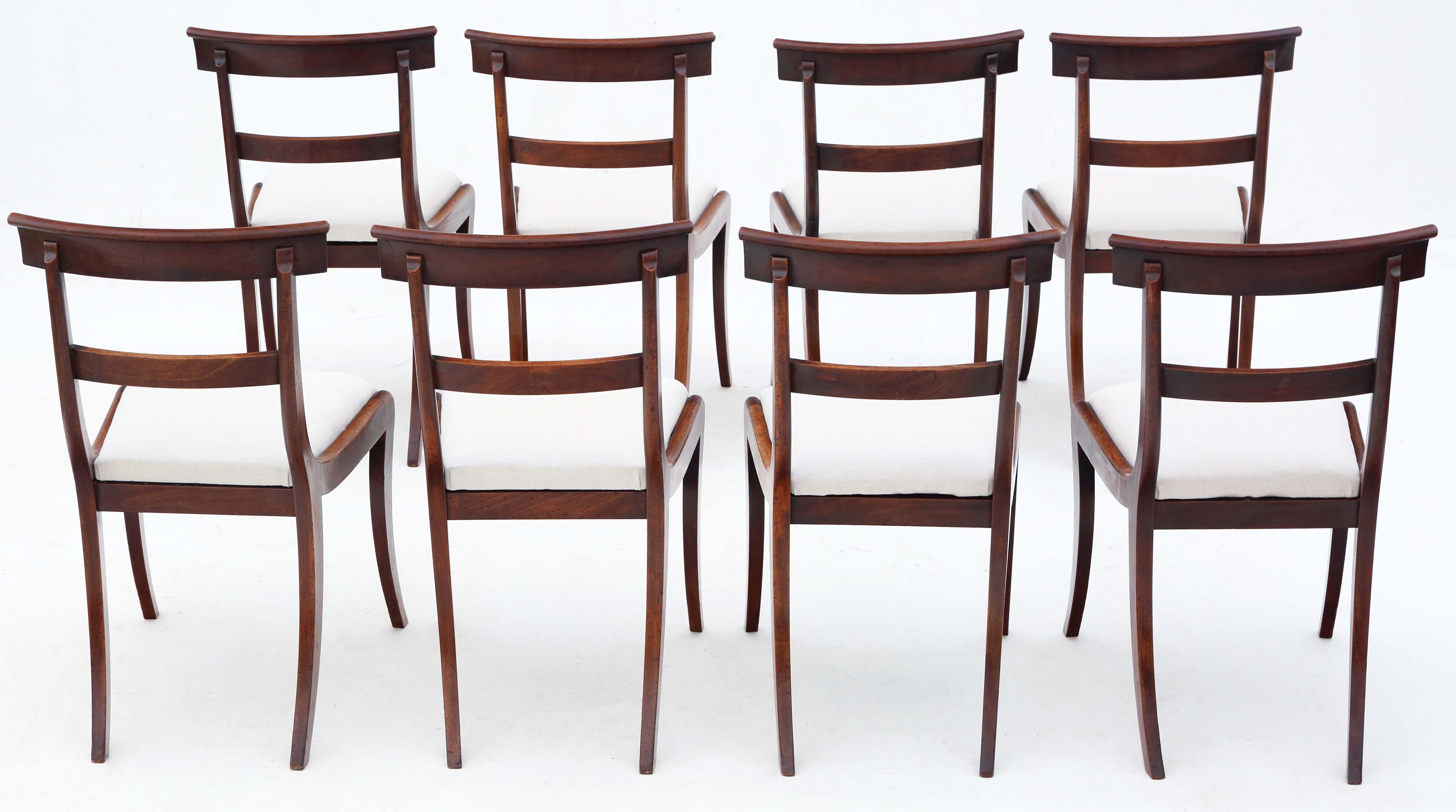 Antique Fine Quality Set of 8 Regency Mahogany Dining Chairs, 19th ...