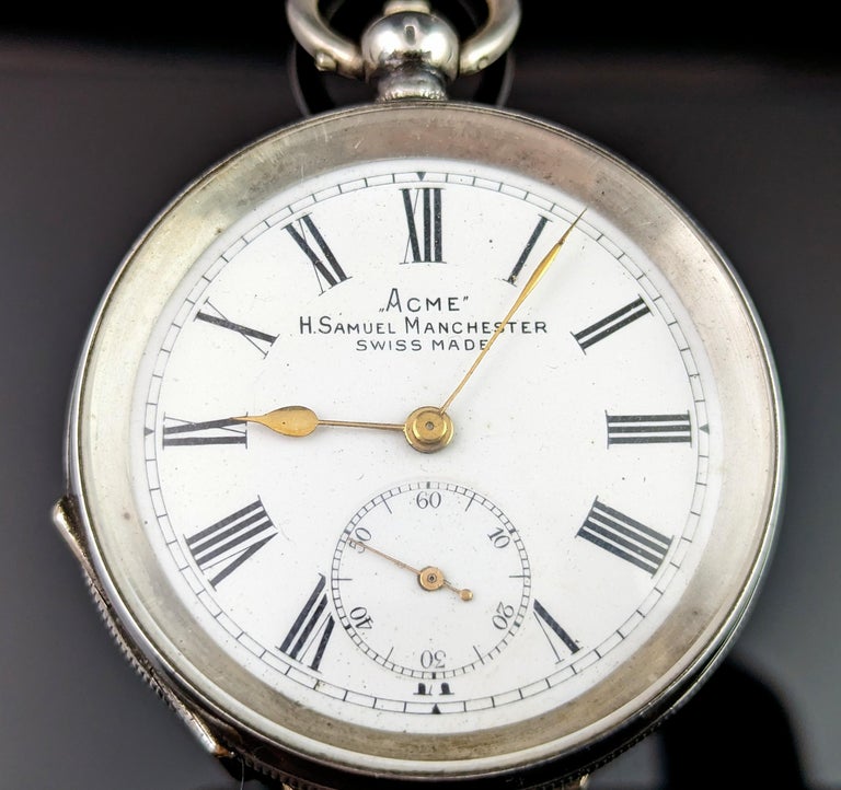 Antique Fine Silver Pocket Watch, Fob Watch, Acme at 1stDibs