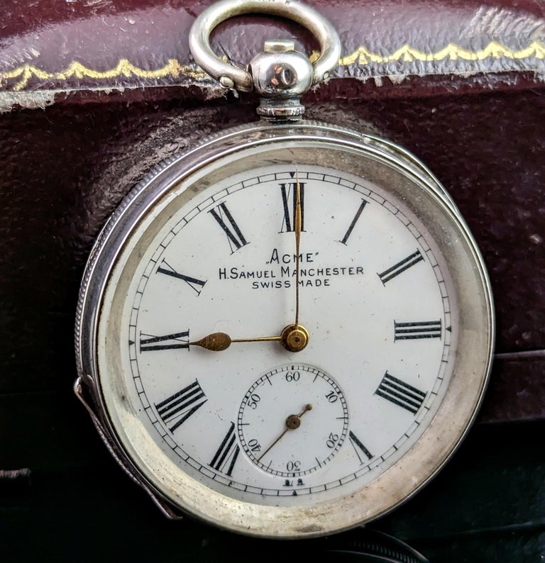 Antique Fine Silver Pocket Watch, Fob Watch, Acme at 1stDibs
