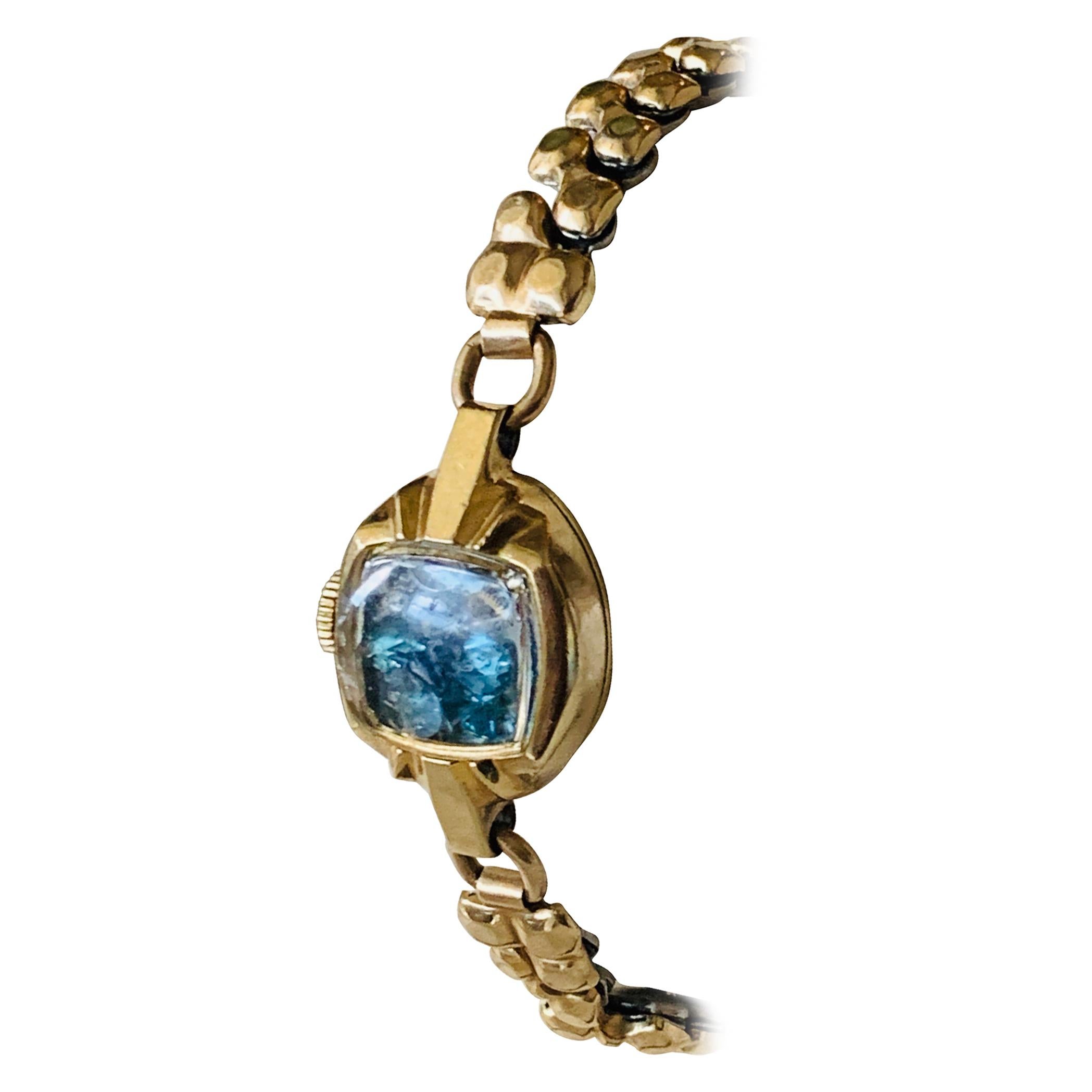 Antique Fine Watch Filled with Vintage London Blue Topaz For Sale at ...
