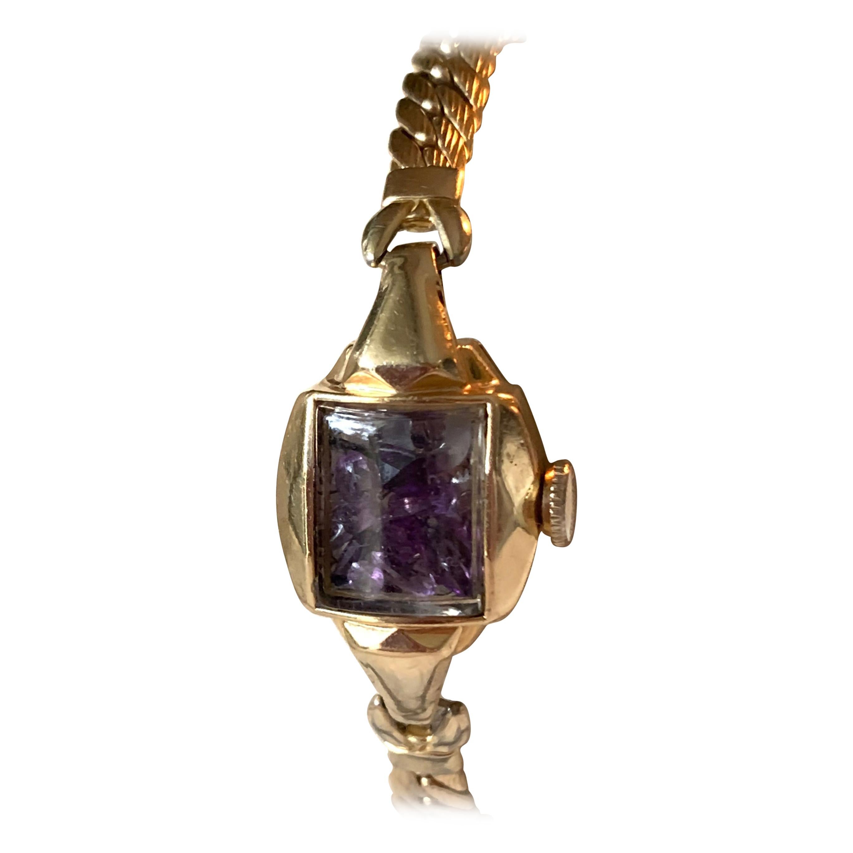 Antique Fine Watch Talisman Bracelet Filled with Vintage Amethyst For ...