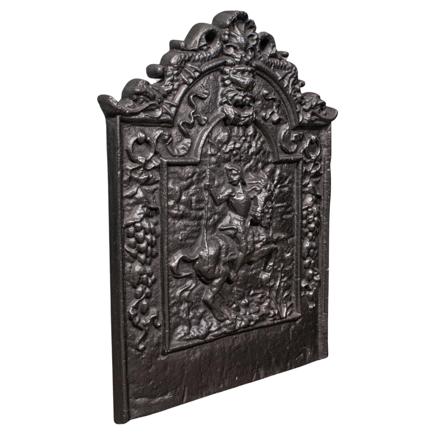 Antique Relief Fire Back, English, Cast Iron, Decorative, Fireplace ...