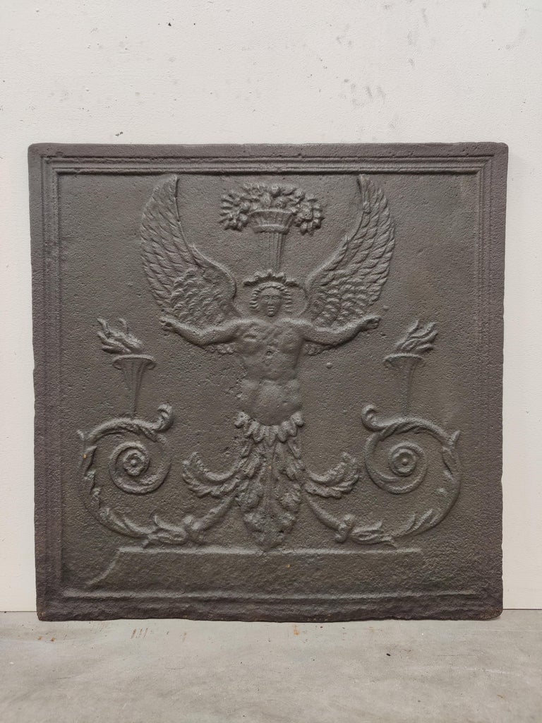 Antique Fireback / Backsplash, Archangel For Sale at 1stDibs