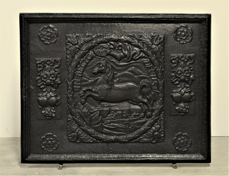Antique Fireback or Backsplash "IN RECTO DECUS" at 1stDibs
