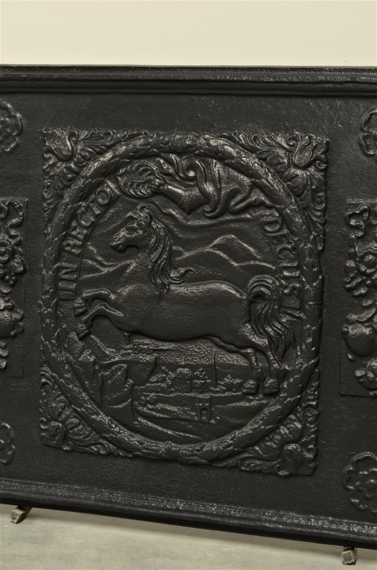 Antique Fireback or Backsplash "IN RECTO DECUS" at 1stDibs