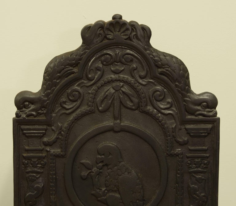 Antique Fireback Showing a Parrot in a Ring, 19th Century at 1stDibs