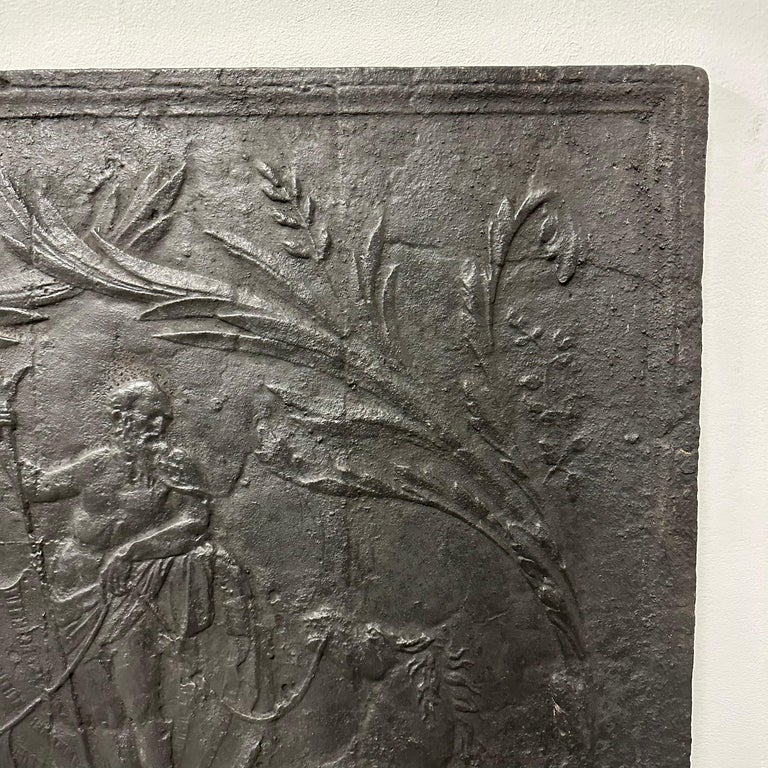 Antique Fireback, Showing Poseidon "God of the Seas" For Sale at 1stDibs