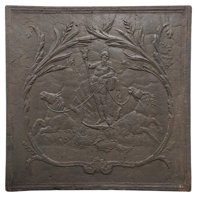 Antique Fireback, Showing Poseidon "God Of The Seas" at 1stDibs