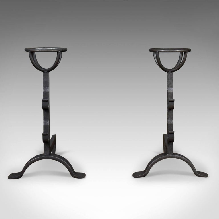 Antique Firedogs, Andirons, Iron, Tall, Spit Racks, English, Victorian ...