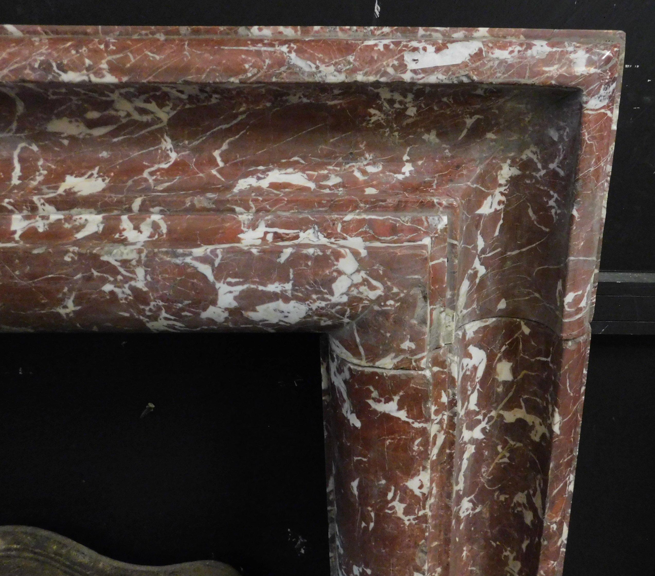 Antique Fireplace Mantle in Red Marble, Shape Salvatore Rosa Early ...