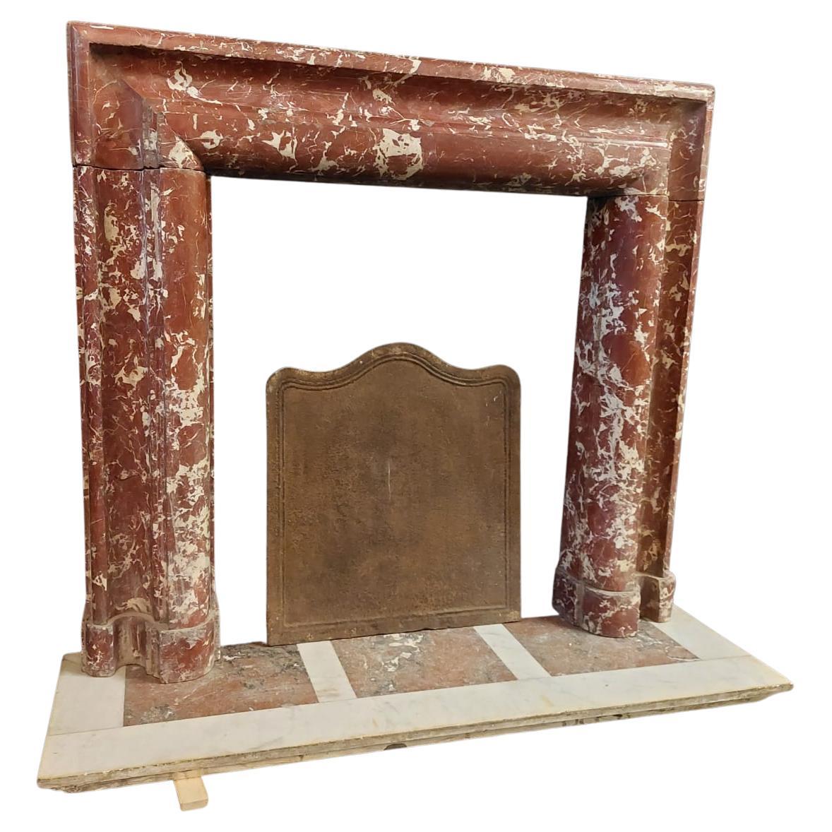 Antique Fireplace Mantle in Red Marble, Shape Salvatore Rosa Early ...