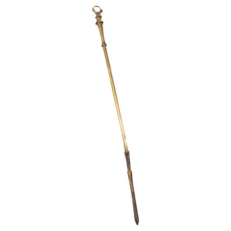 Antique Fireplace Poker, English, Brass, Decorative Fire Tool ...