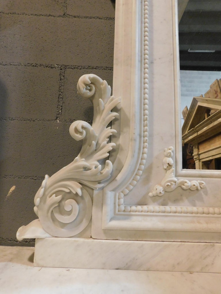 Antique Fireplace White Statuary Marble, Very Rich Sculpture, Complete ...