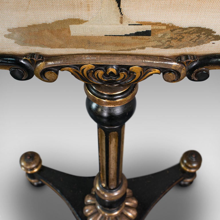 Antique Fireside Screen, English, Panel, Needlepoint, Tapestry, Regency ...