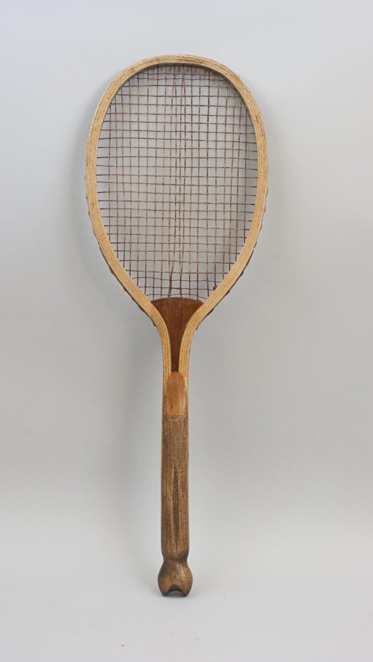 Antique Fishtail Tennis Racket For Sale at 1stDibs