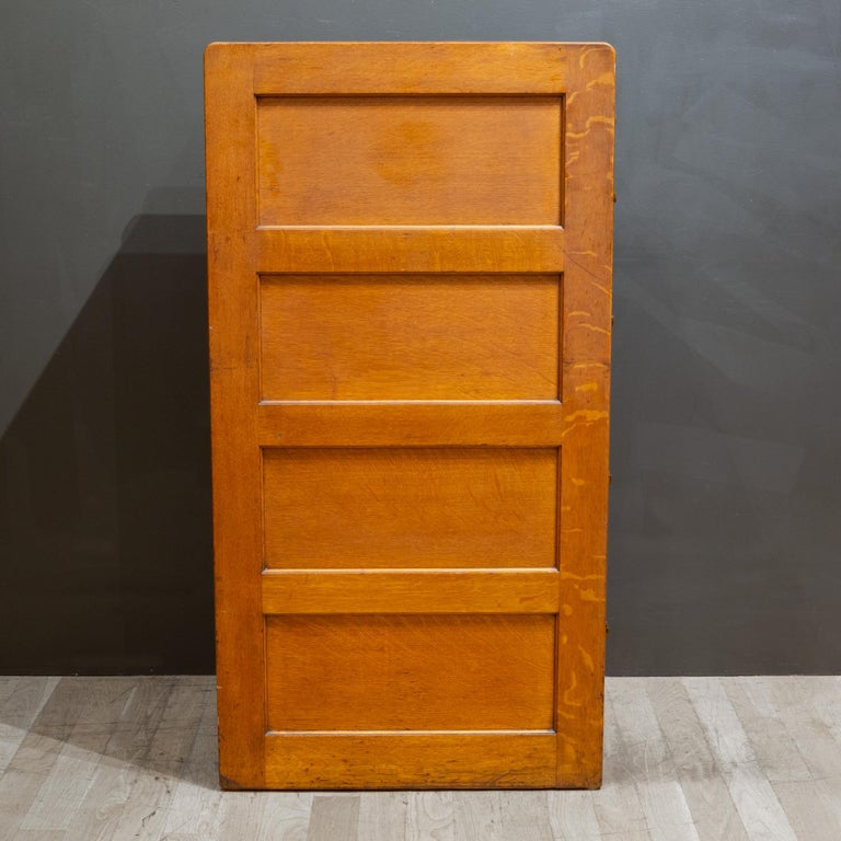 Antique Five Drawer Oak and Brass File Cabinet c.1930 For Sale at 1stDibs