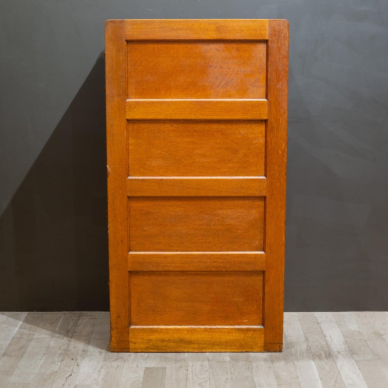 Antique Five Drawer Oak and Brass File Cabinet c.1930 For Sale at 1stDibs