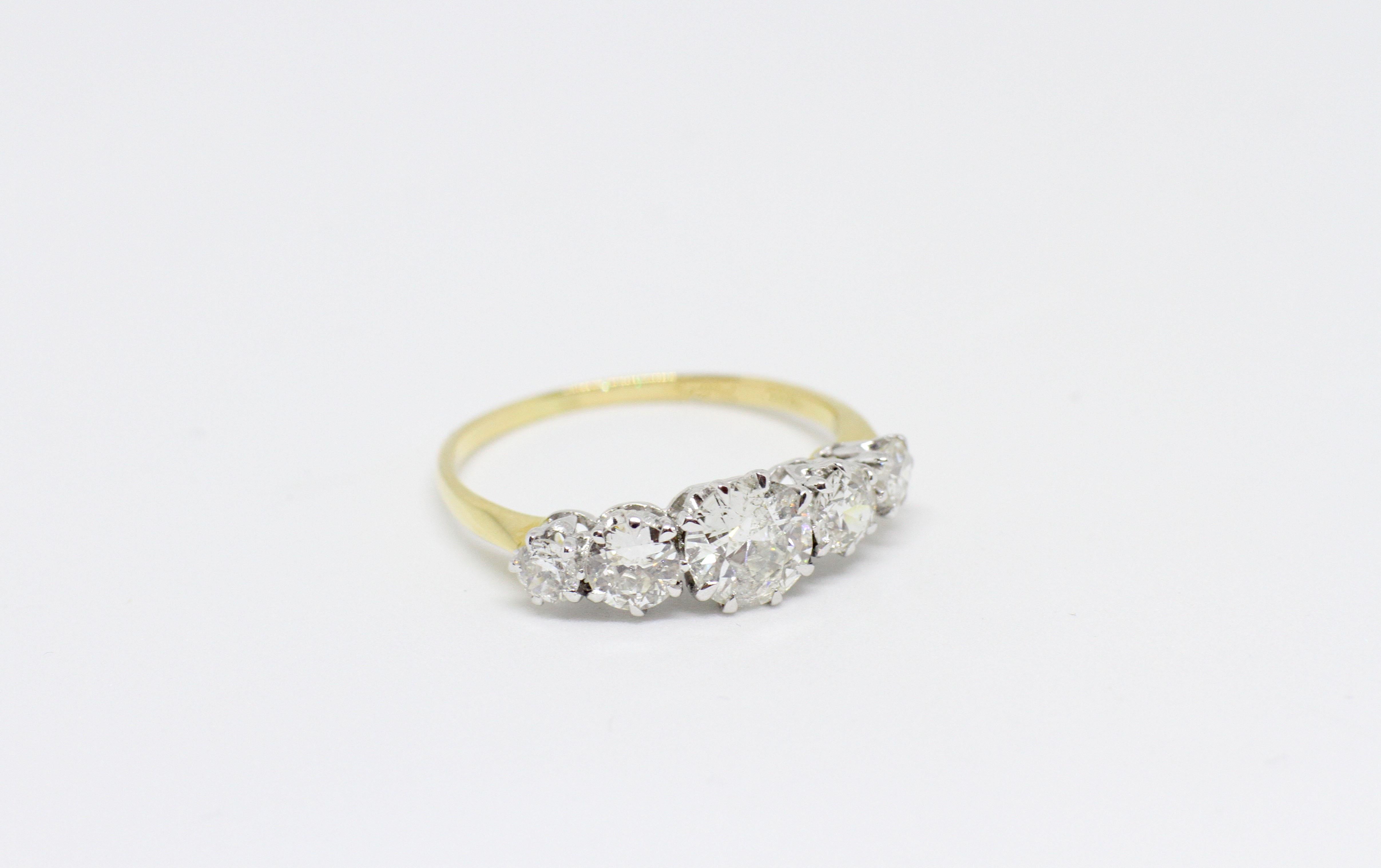 Antique Five-Stone Graduated Old Cut Diamond Ring, circa 1910 at ...