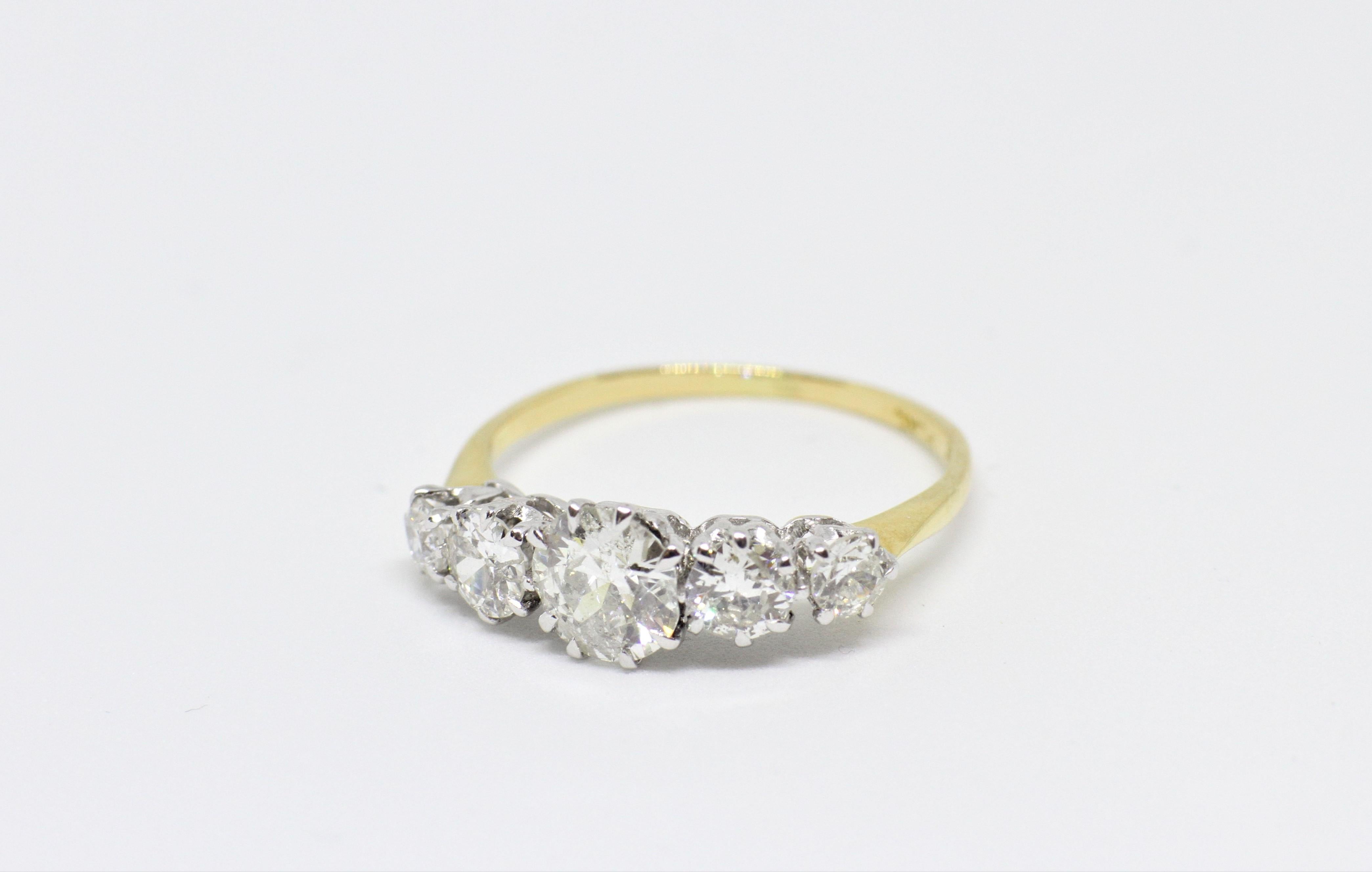 Antique Five-Stone Graduated Old Cut Diamond Ring, circa 1910 at ...