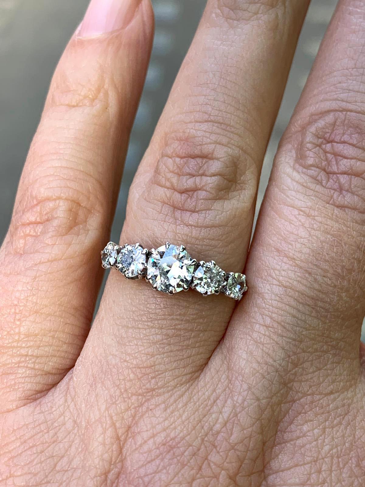 Antique Five-Stone Graduated Old Cut Diamond Ring, circa 1910 at ...