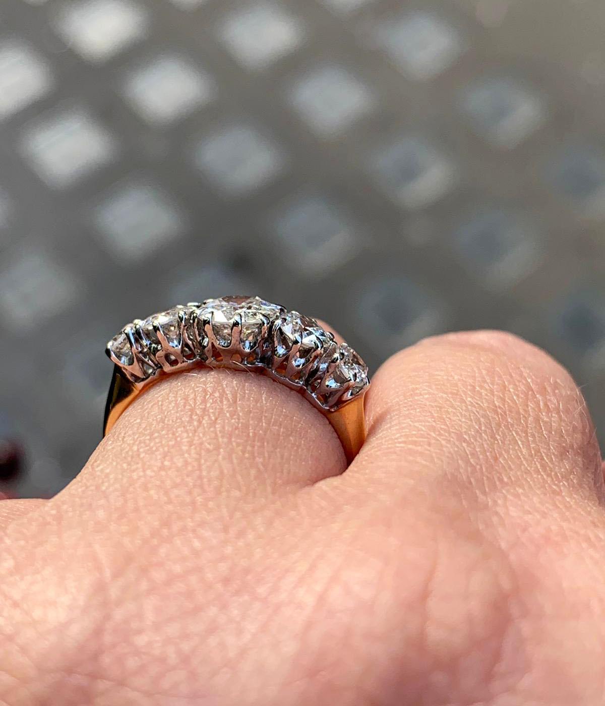 Antique Five-Stone Graduated Old Cut Diamond Ring, circa 1910 at ...