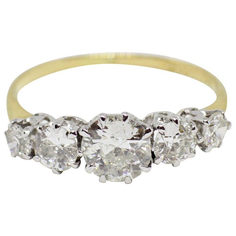 Antique Five-Stone Graduated Old Cut Diamond Ring, circa 1910 at ...