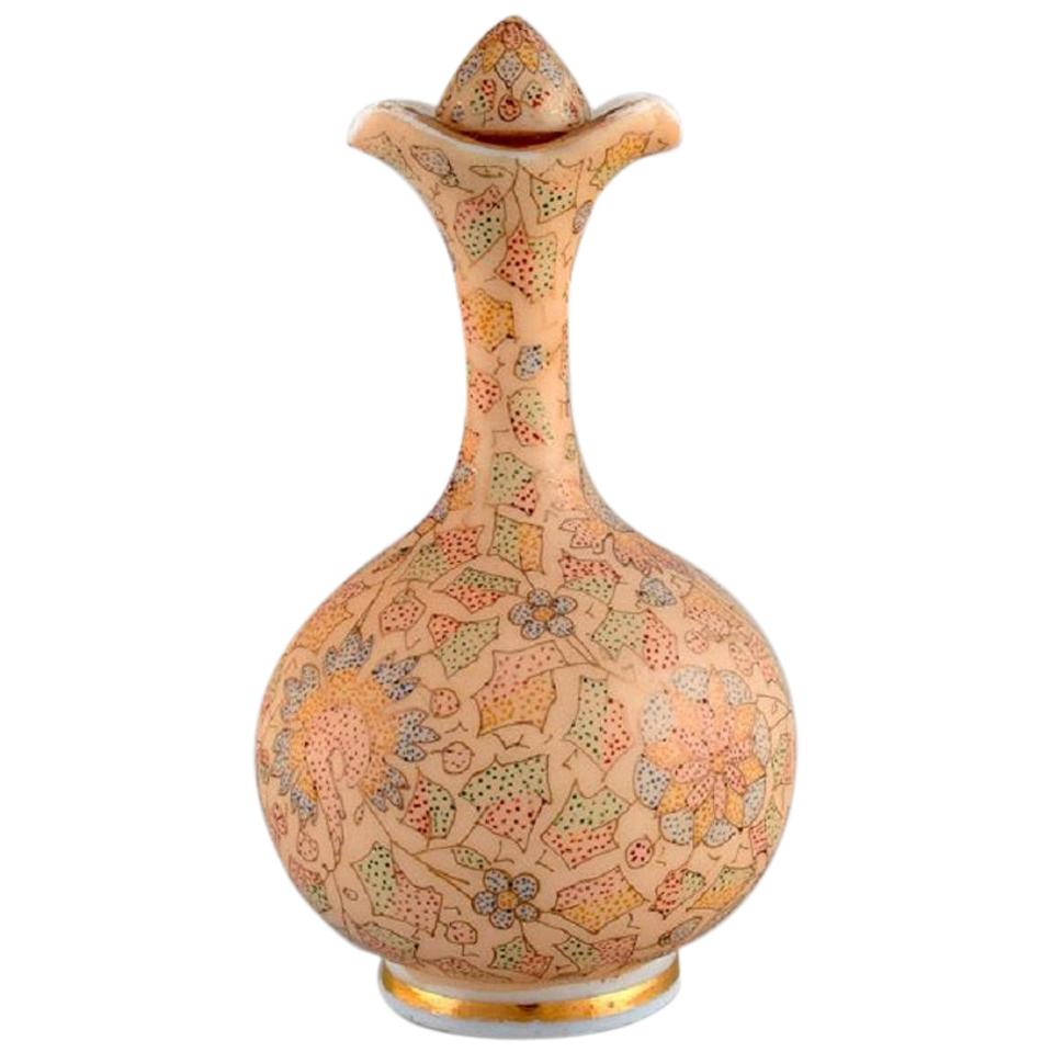 Antique Pink Opaline Enameled Glass Perfume Bottle, Flacon, 19th ...