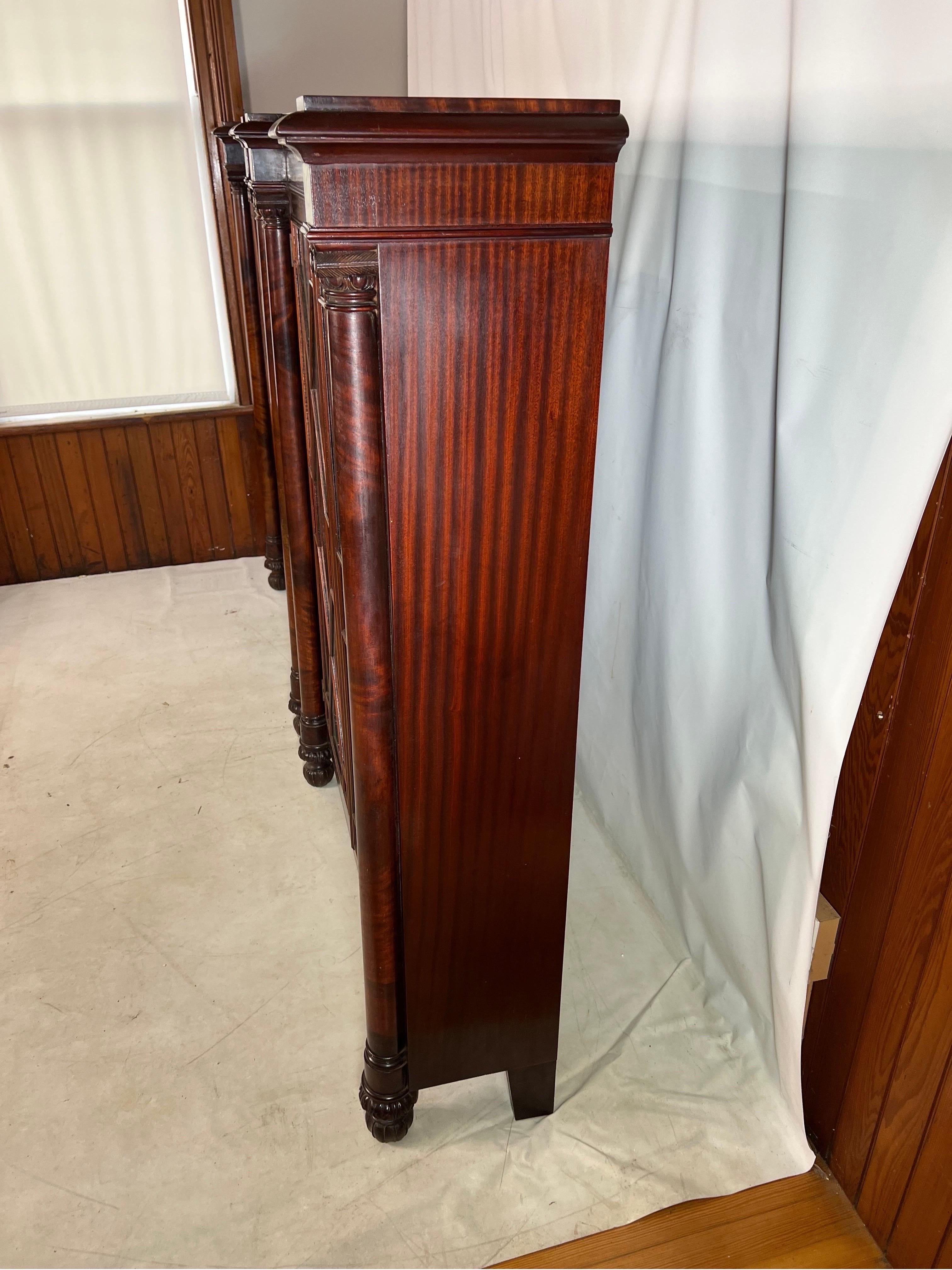 Antique Flame Mahogany Bookcases - a Pair For Sale at 1stDibs