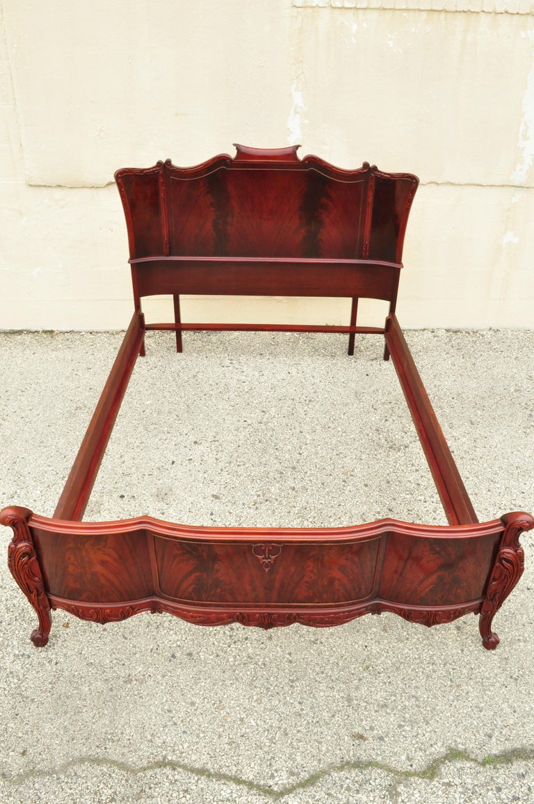 Antique Flame Mahogany Carved "Swan" french Style Full Size Bed Frame ...