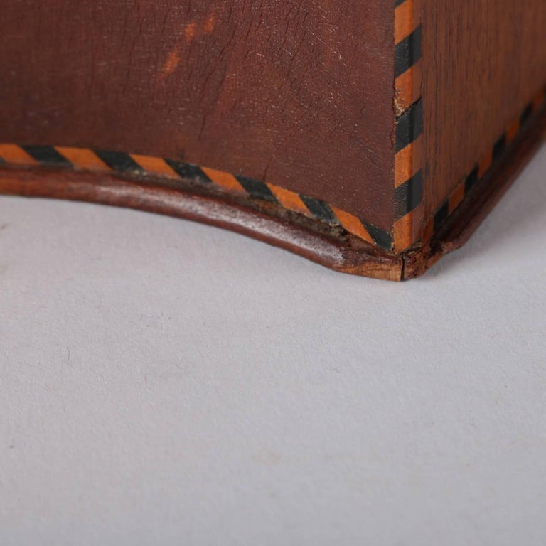 Antique Flame Mahogany Federal Banded, Ebonized and Inlaid Knife Box ...