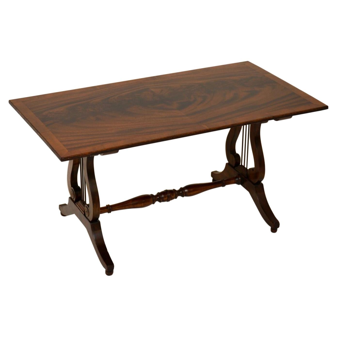 Large Antique Victorian Style Leather and Mahogany Stool / Coffee Table ...