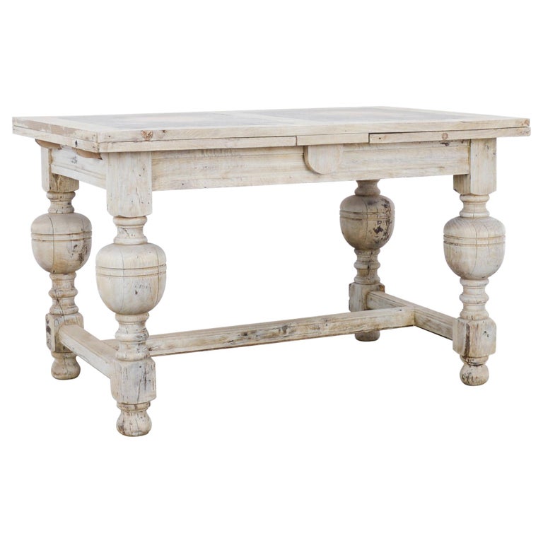 Antique Flemish Oak Pull Leaf Dining Table at 1stDibs