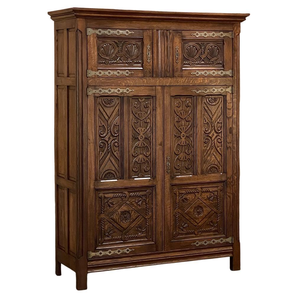 19th Century English Renaissance Armoire, Wardrobe, Cabinet at 1stDibs