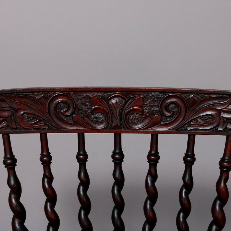 Antique Flint School Mahogany Barley Twist Spindle Piano Chair, circa ...