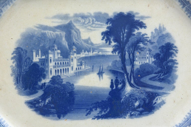 Antique Flo Blue Platter, "Milan" Large, circa 1860 at 1stDibs