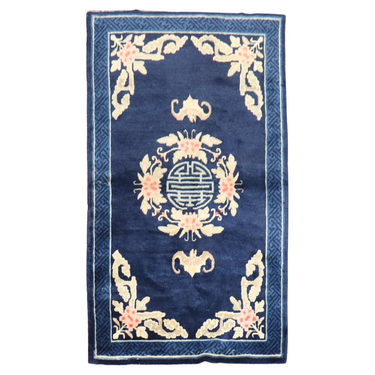 Antique Floral Chinese Peking Rug For Sale at 1stDibs