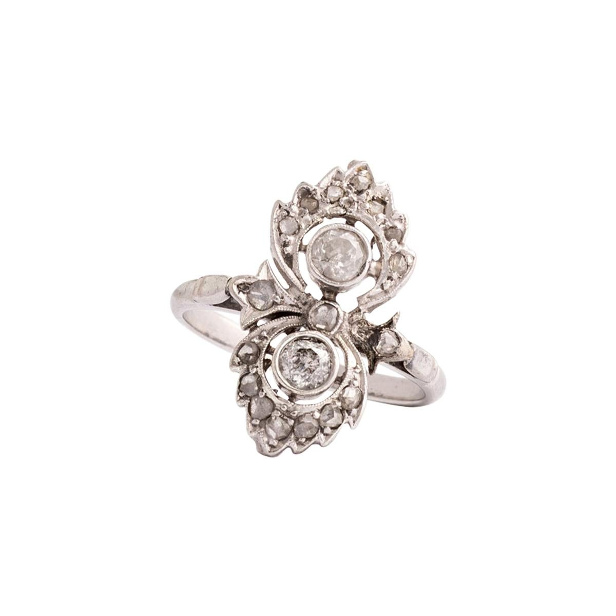 Diamond Lace Floral Cocktail Ring For Sale at 1stDibs