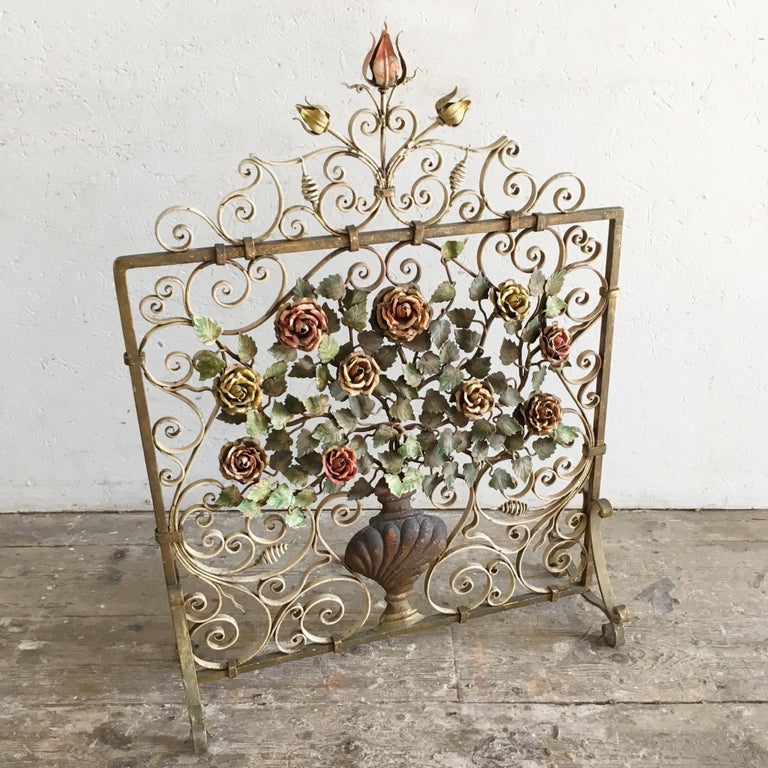Antique Floral Fire Guard Attributed to Charles Hancock Cheltenham ...